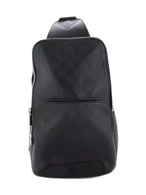 LOUIS VUITTON Avenue Sling Bag Damier Infini Leather Shoulder Bag - Black