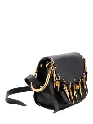 Chloé Charm Hudson Bag Leather Mini Crossbody Bag - Black