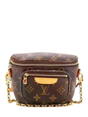 LOUIS VUITTON Bum Bag Monogram Canvas Mini Belt Bag - Brown