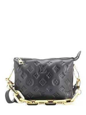 LOUIS VUITTON Coussin Bb Crossbody Bag Monogram Embossed Lambskin - Black