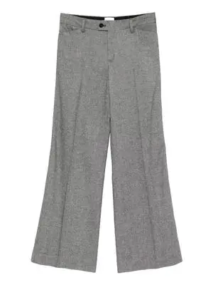 Closed Marl-pattern Pressed-crease Trousers - Grey