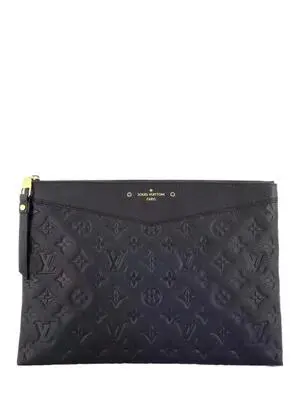 LOUIS VUITTON Daily Monogram Empreinte Leather Pouch - Black
