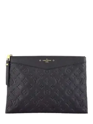 LOUIS VUITTON Monogram Empreinte Leather Pouch - Black