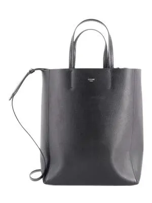 Celine Vertical Cabas Grained Calfskin Small Tote Bag - Black