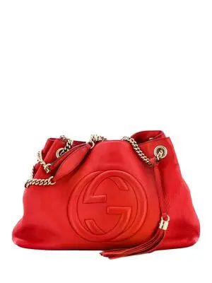 Gucci Soho Chain Strap Leather Medium Shoulder Bag - Red