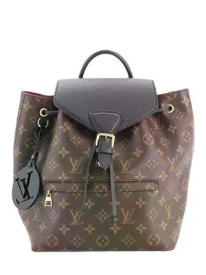 LOUIS VUITTON Montsouris Nm Monogram Canvas With Leather Pm Backpack - Black