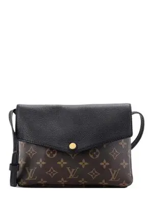 LOUIS VUITTON Twice Handbag Monogram Canvas And Leather Crossbody Bag