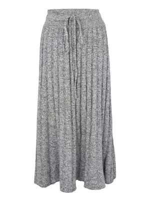 IZAAK AZANEI Midi Pleated Drawstring Skirt - Grey
