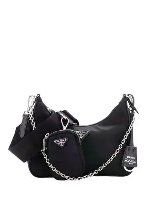 Prada Re-edition 2005 Shoulder Bag Tessuto Small Crossbody Bag - Black