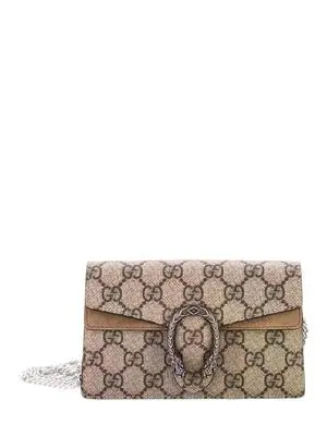 Gucci Dionysus Bag Gg Coated Canvas Super Mini Crossbody Bag - Brown