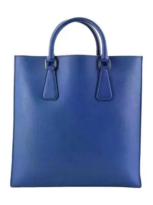 Prada Open Saffiano Leather North South Tote Bag - Blue