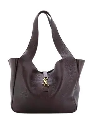 Saint Laurent Bea Leather Tote Bag - Brown