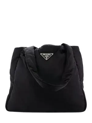 Prada Padded Soft Re-nylon Large Tote Bag - Black