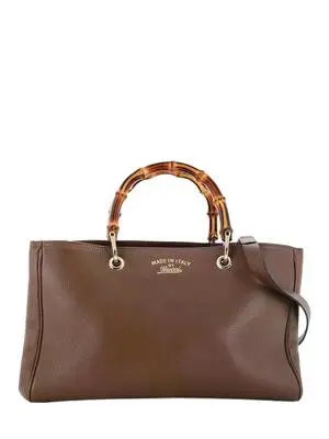 Gucci Bamboo Shopper Leather Medium Tote Bag - Brown