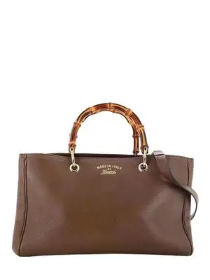 Gucci Bamboo Shopper Leather Medium Tote Bag - Brown