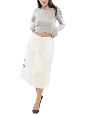 Woolrich Text-print A-line Midi Skirt - Neutrals