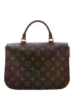 LOUIS VUITTON Vaugirard Handbag Monogram Canvas With Leather Satchel - Red