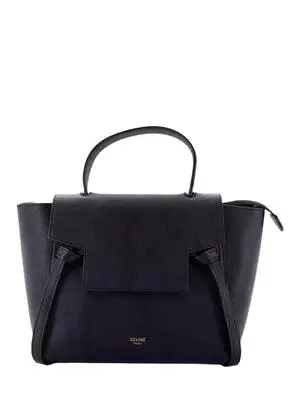 Celine Nano Belt Bag Textured Leather Shoulder Bag - Black