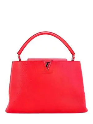 LOUIS VUITTON Capucines Bag Leather Gm Satchel - Red
