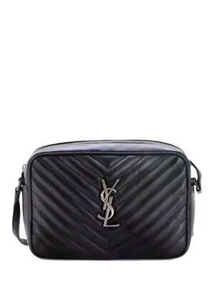 Saint Laurent Lou Camera Bag Matelasse Chevron Leather Small Crossbody Bag - Black