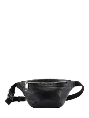 Gucci Gg Embossed Perforated Leather Belt Bag - Black