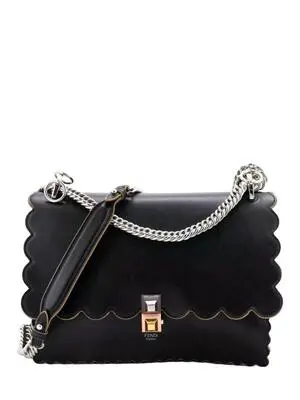 Fendi Kan I Bag Leather Medium Shoulder Bag - Black