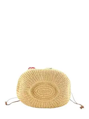 Prada Basket Crochet Raffia Small Tote Bag - Neutrals