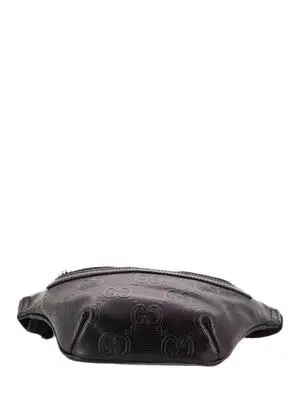 Gucci Gg Embossed Perforated Leather Small Belt Bag - Black