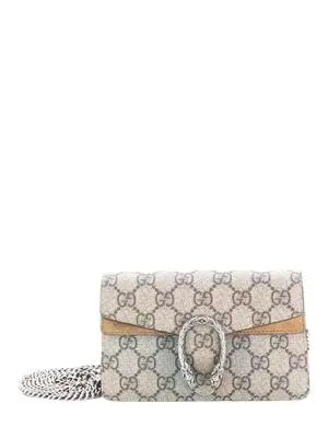 Gucci Dionysus Bag Gg Coated Canvas Super Mini Crossbody Bag - Brown