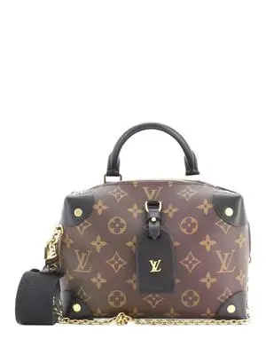 LOUIS VUITTON Monogram Canvas Petite Malle Souple Handbag - Black