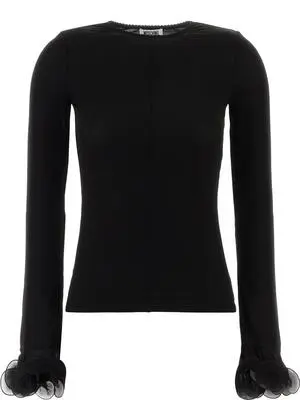 Moschino Black Jersey Top - Orange