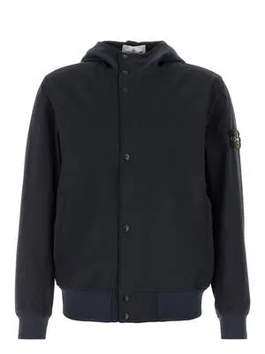 Stone Island Stretch Polyester Hooded Jacket - Blue