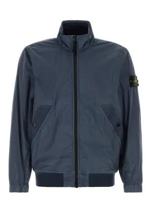 Stone Island Navy Nylon Bomber Jacket - Blue