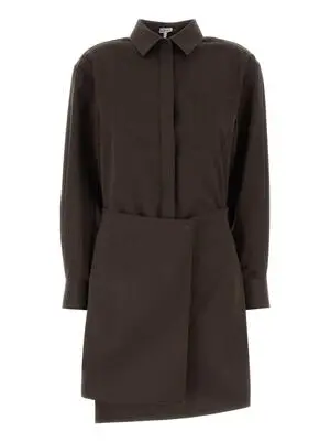 LOEWE LOEWE Chocolate Gabardine Mini Dress