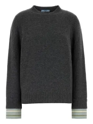 Prada Dark Grey Wool Blend Sweater - Gray