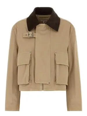Loewe Beige Cotton Parka Coat - Brown