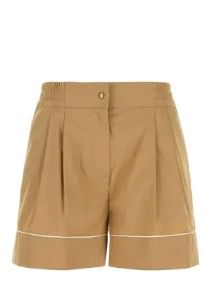 Moncler Beige Poplin Shorts - Brown