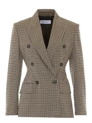Max Mara Double-breasted Check Print Blazer - Multicolor