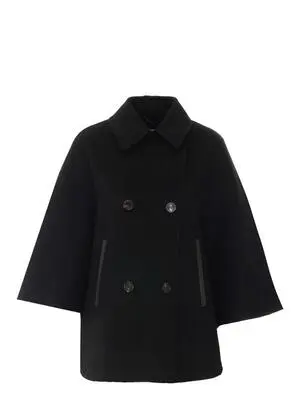 Max Mara Sable Cashmere Cape - Black