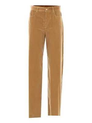 Max Mara Straight Leg Velvet Trousers - Cream
