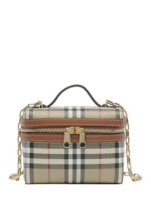 Burberry Vanity Mini Check Bag - Cream