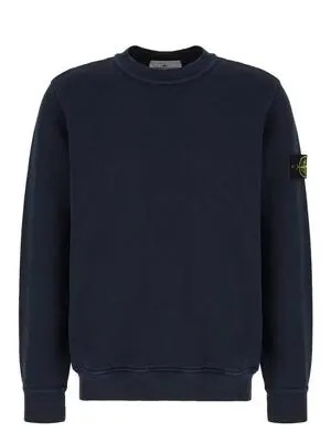 Stone Island Compass Logo Crew-neck Sweatshirt - Blue