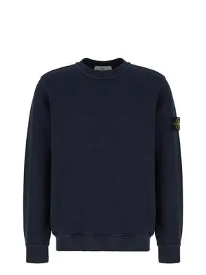 Stone Island Compass Logo Crewneck Sweatshirt - Blue