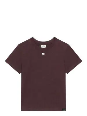 COURREGES Embroidered Logo T-shirt - Red