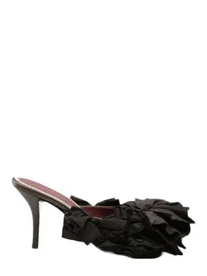 Magda Butrym Sandals With Floral Appliqués - Brown