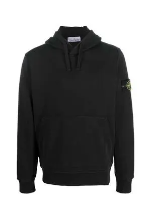 Stone Island Logo-patch Hoodie - Black