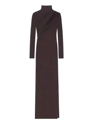 COURREGES Long Jersey Dress With Cable-knit Details - Red