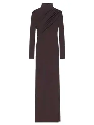 COURREGES Long Jersey Dress With Cable-knit Details - Red