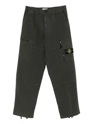 Stone Island Cargo Pants With Logo Patch - Gray