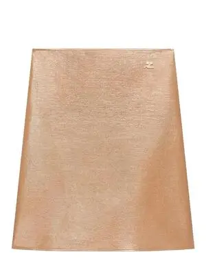 COURREGES Flared Vinyl Skirt - Brown